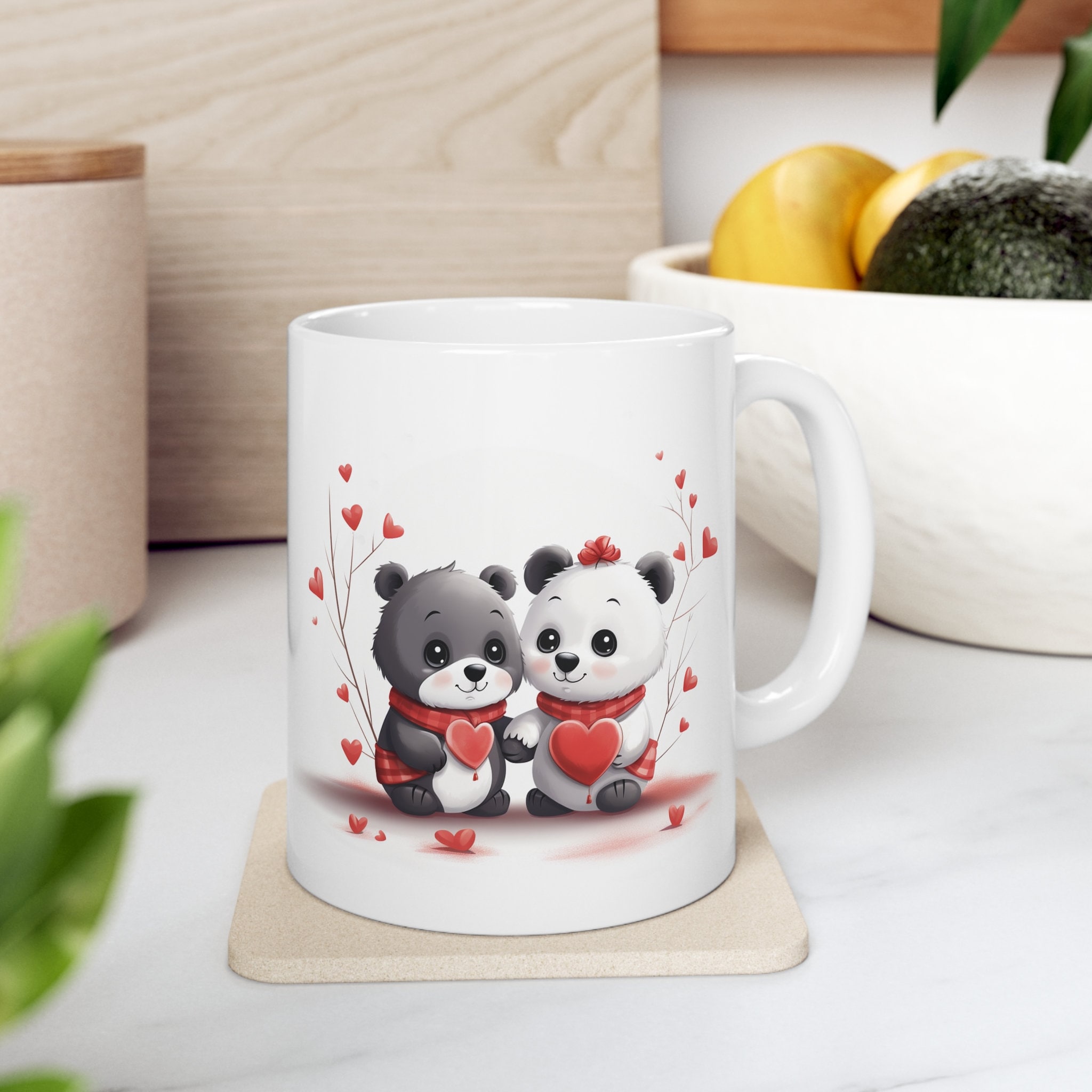 Valentines Day Mug, Cute Animals in Love, Ceramic Mug 11oz - Etsy Canada