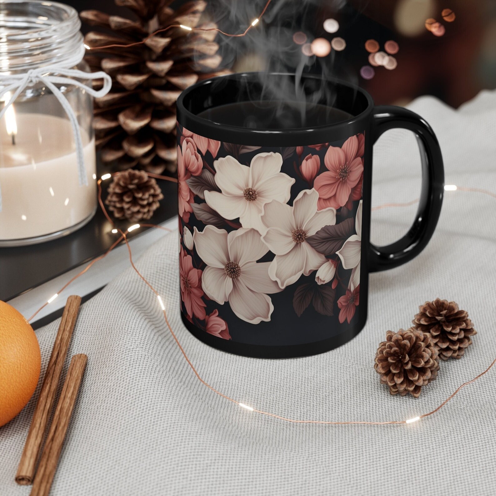Vintage Botanical Coffee Cup, Boho Wildflowers Cottagecore Mug, Flower ...