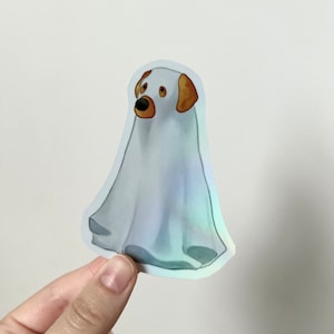 Ghost Dog Holographic Sticker - Etsy