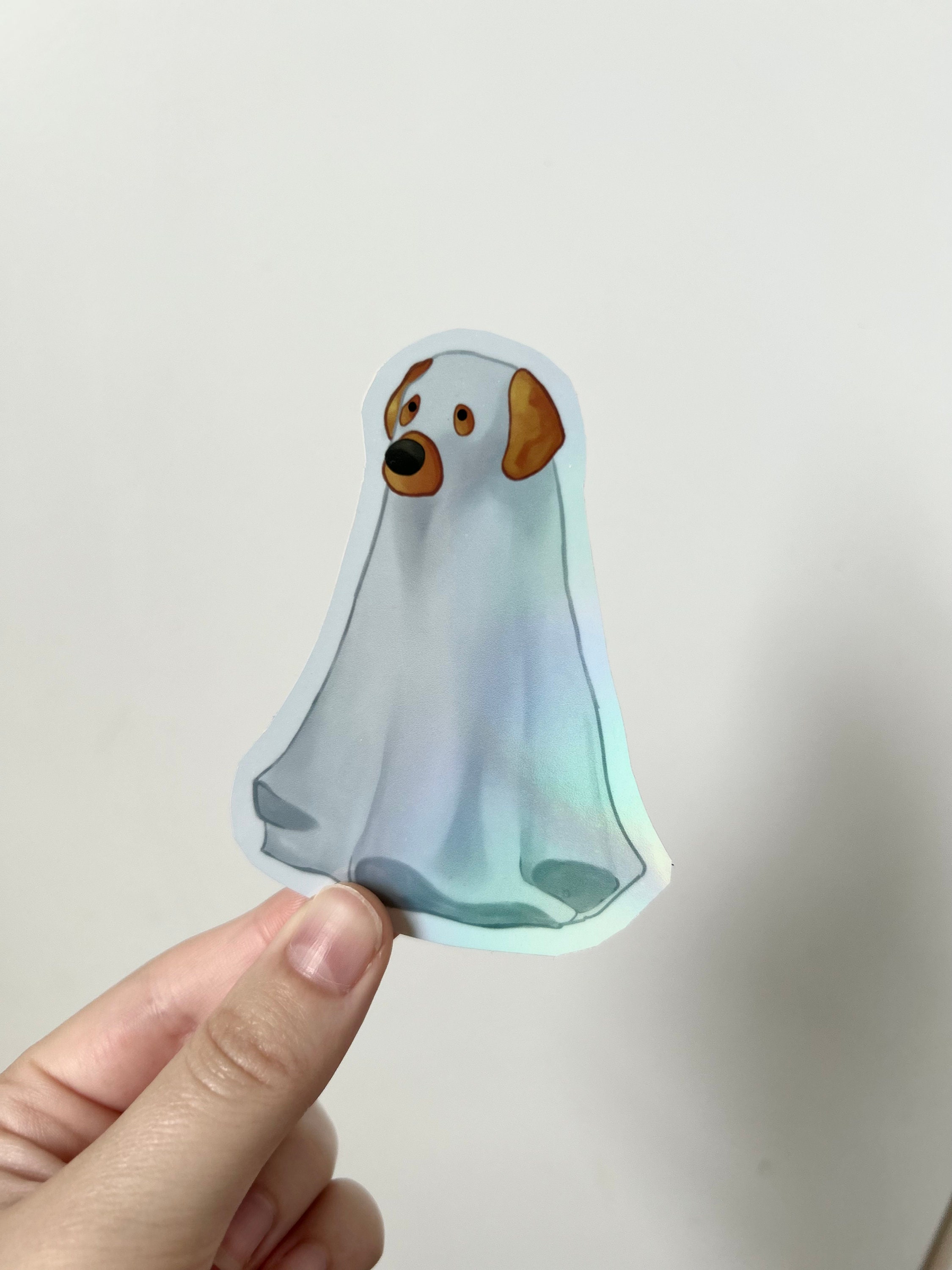 Ghost Dog Holographic Sticker - Etsy