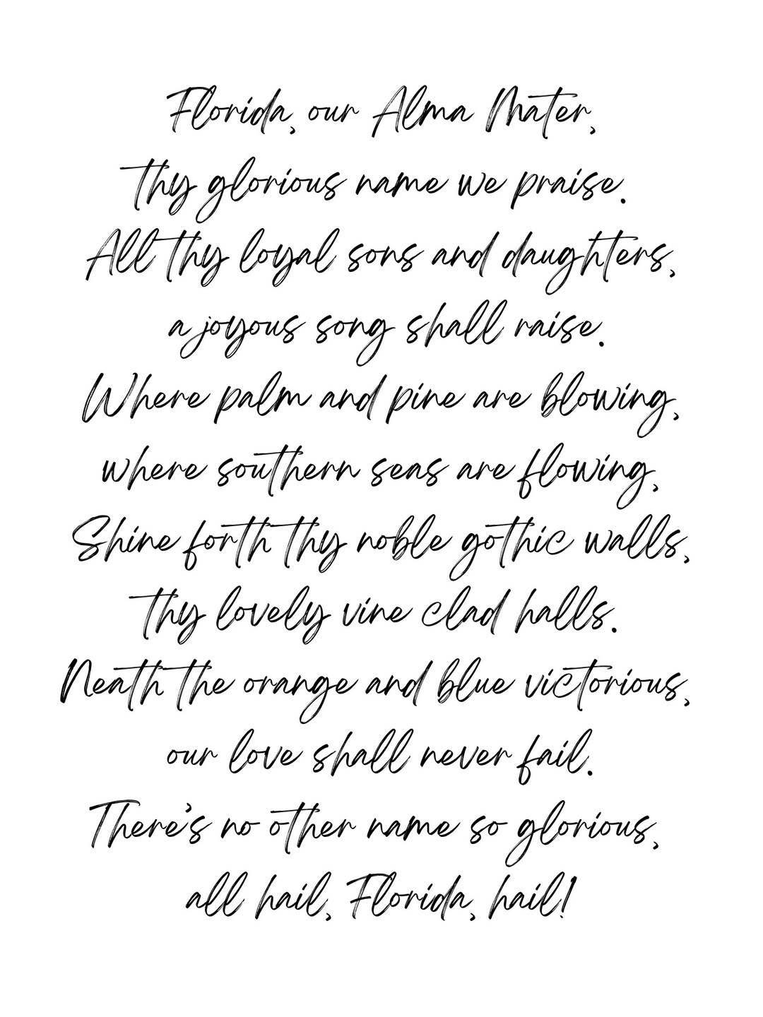 University of Florida Alma Mater Print - Etsy