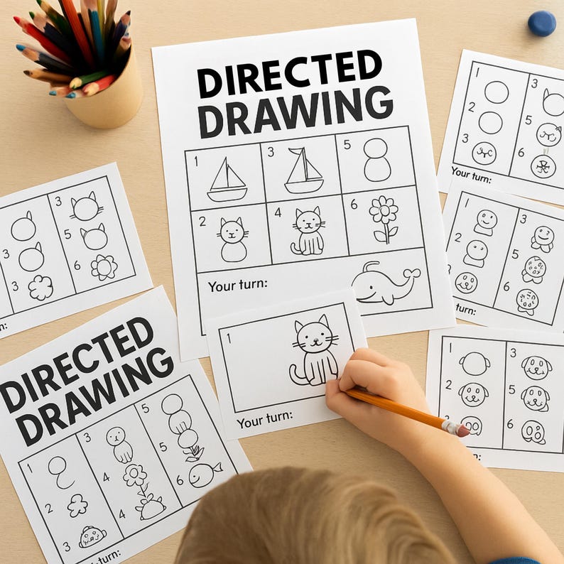 Step-by-step Directed Drawing Worksheets for Kids – Fun Printable Art ...