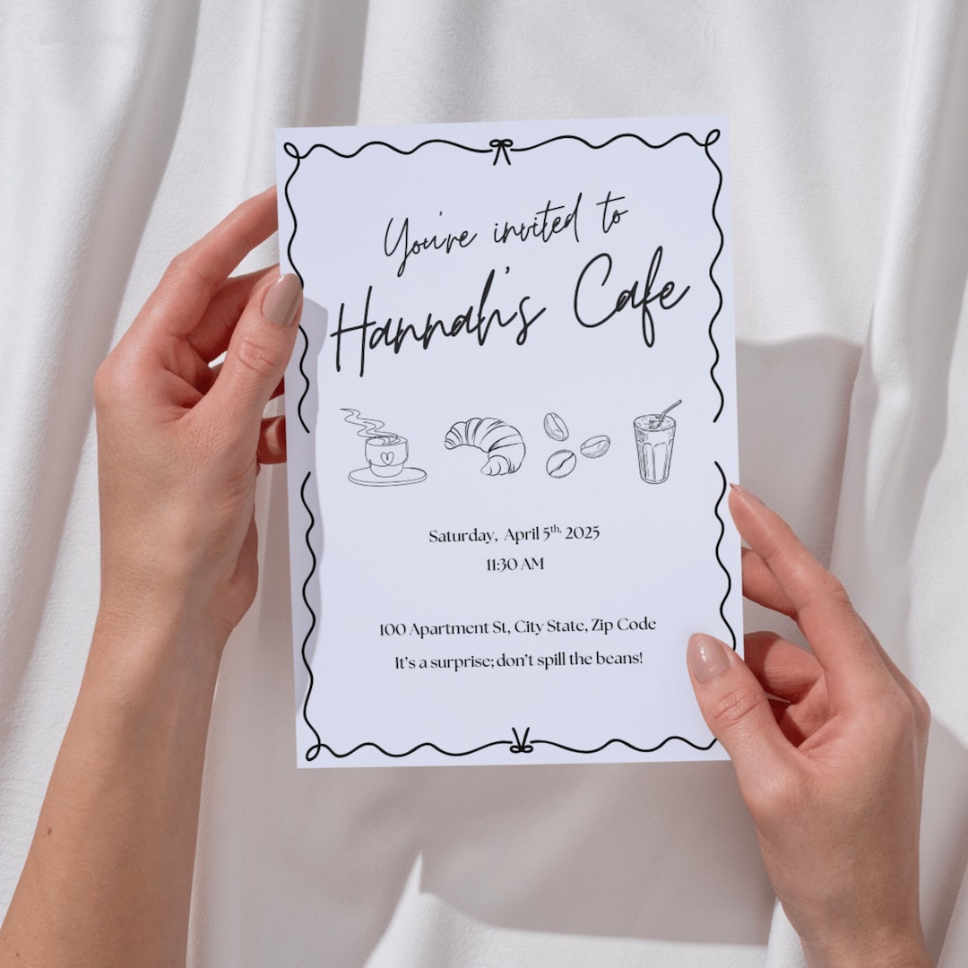 Coffee Shop Birthday In-home Invitation, at Home Cafe Invite ...