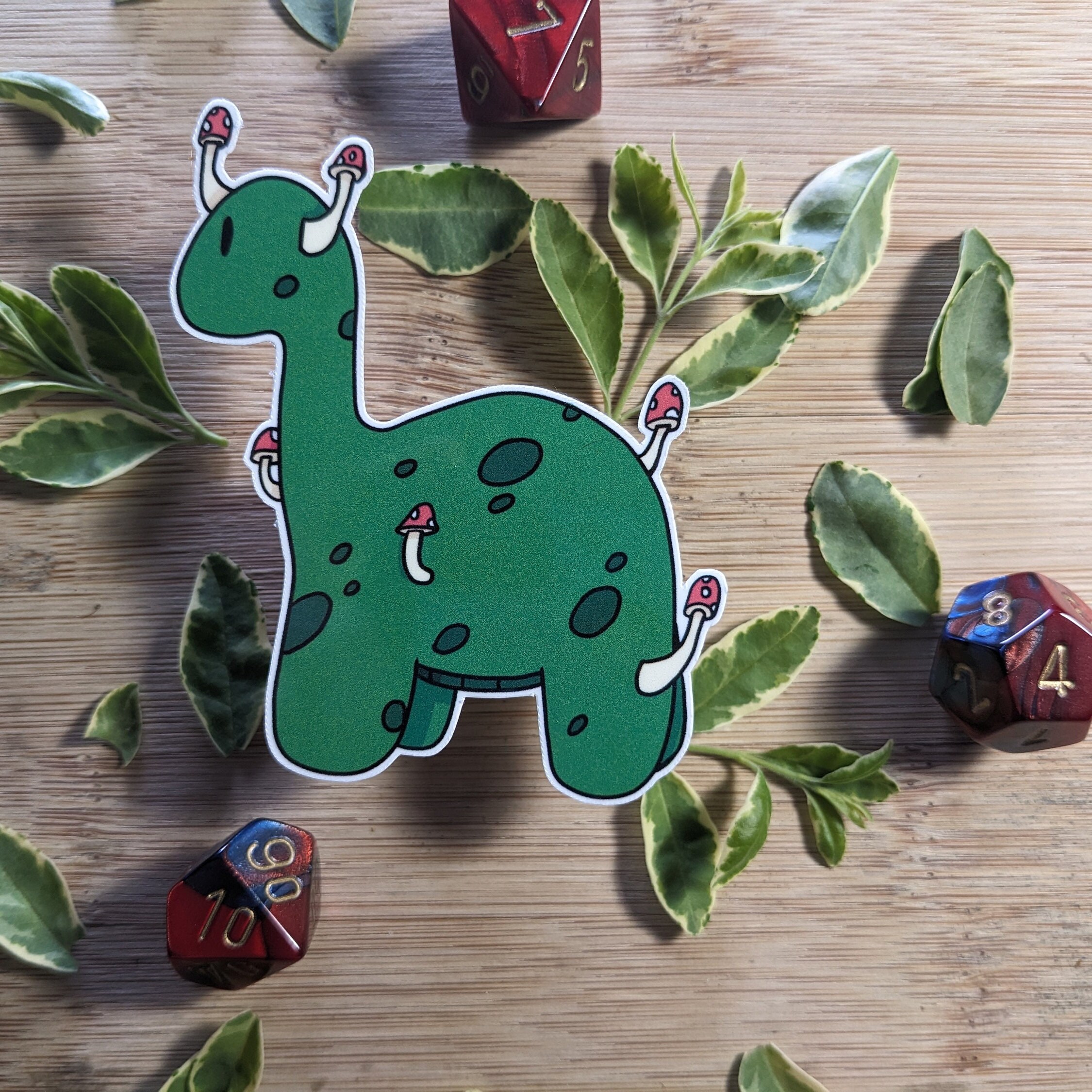 Mushroom Dino Sticker Set (tyrannosaurus, Brontosaurus, Stegosaurus ...