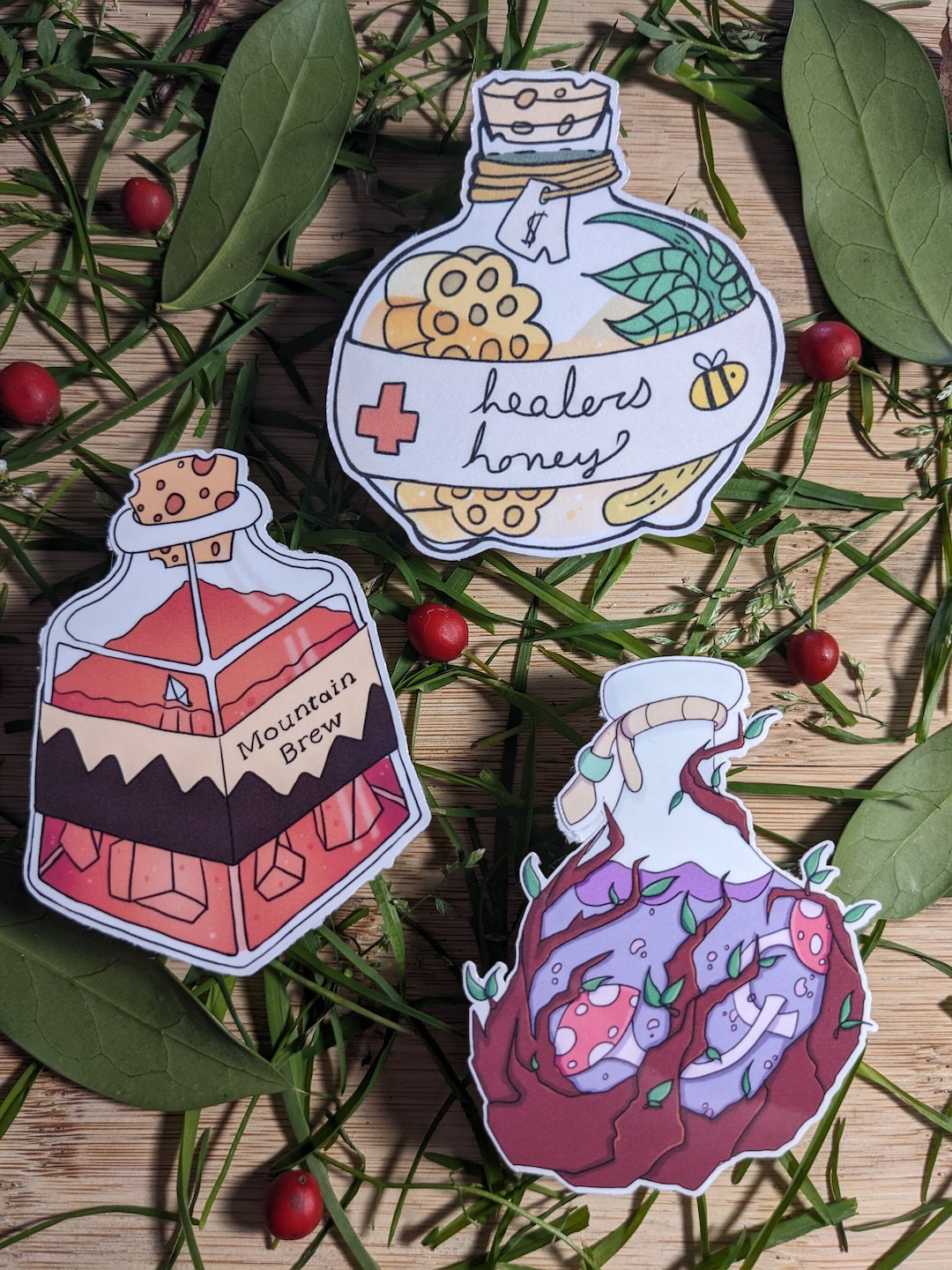 Potions Sticker Set healing Potion, Strength Potion, Poison 3in ...