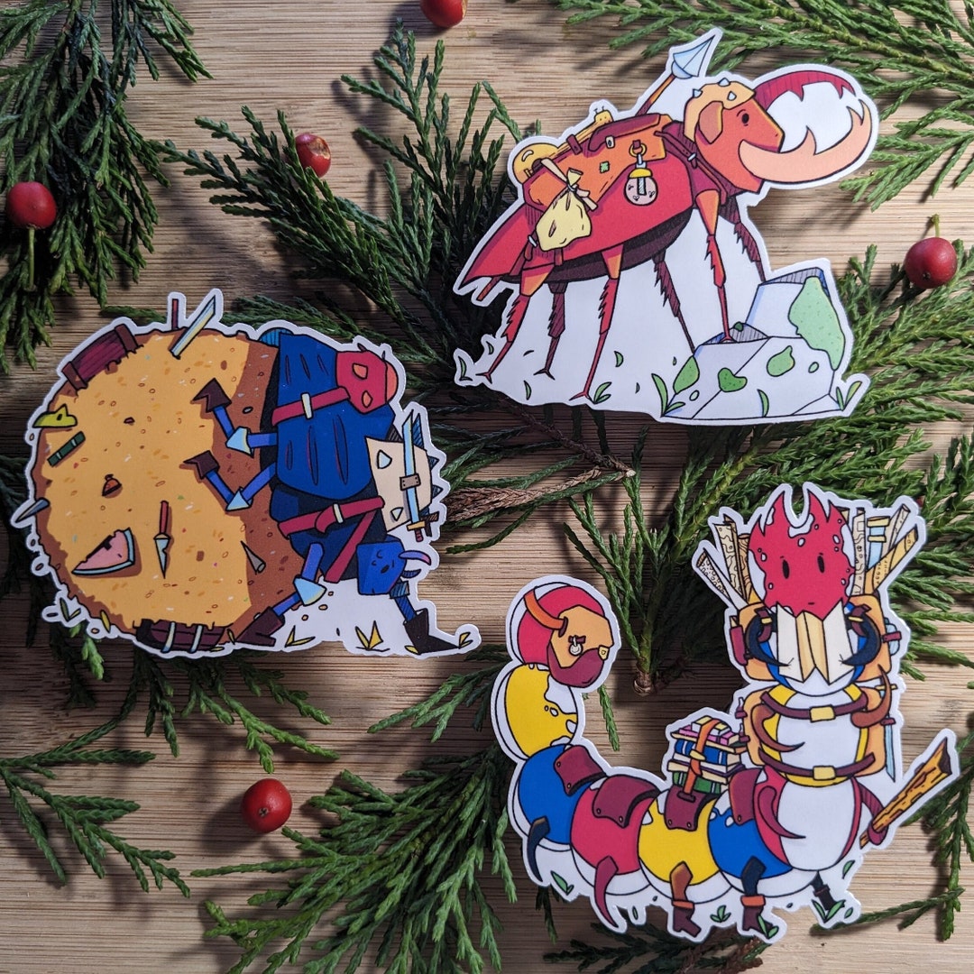 Adventurer Bug Sticker Set (dung Beetle, Caterpillar, Stag Beetle ...