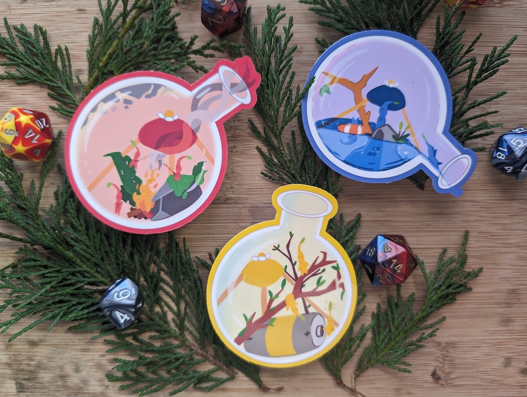 Pikmin Sticker Set (red, Yellow, Blue) || 3in Stickers - Etsy