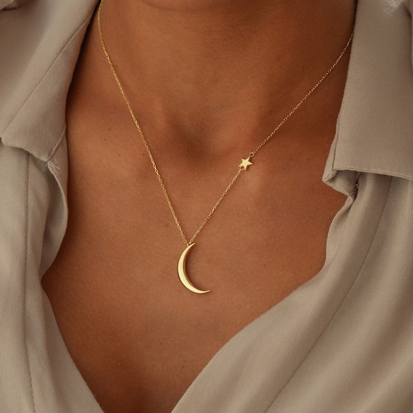 Half Moon Necklace - Etsy