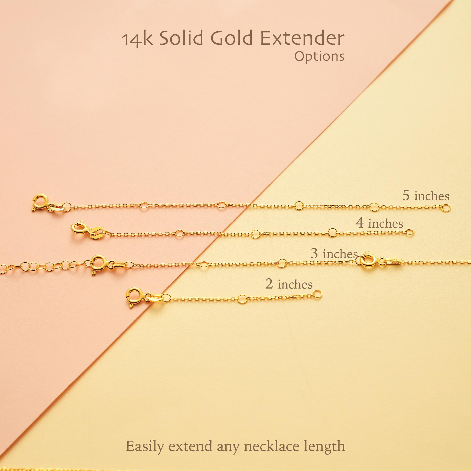 14k Solid Gold Chain Extender • Extender for Fine Tune • Necklace ...