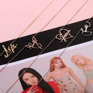 14k Gold Blackpink Lisa Signature Pendant Necklace Handmade Minimalist ...