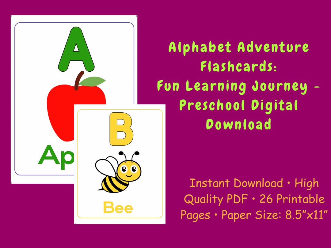 Fun Alphabet Flashcards: Preschool Learning Bundle - Digital ...
