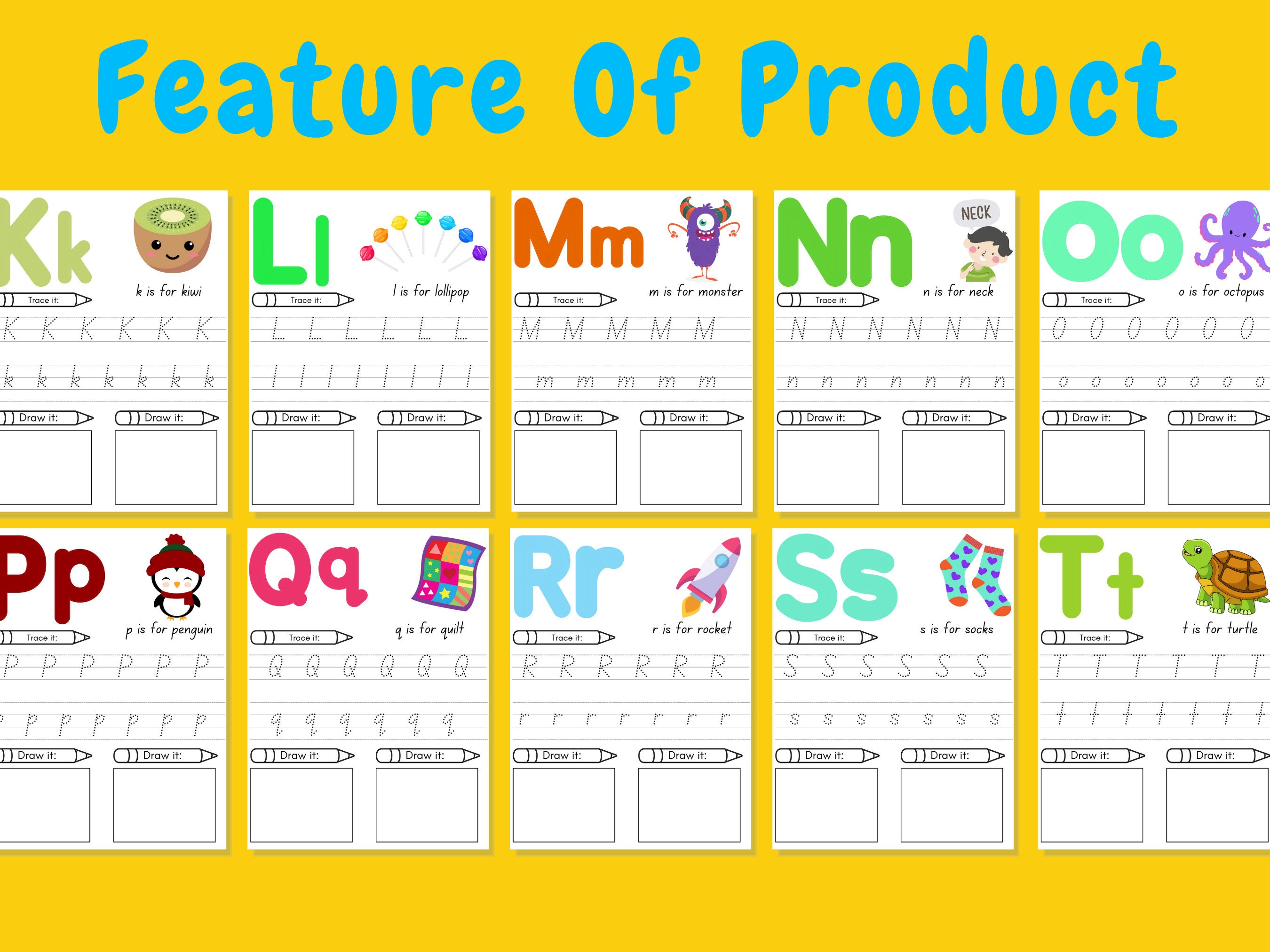Trace & Learn the Alphabet: Digital Download Preschool Worksheets - Etsy