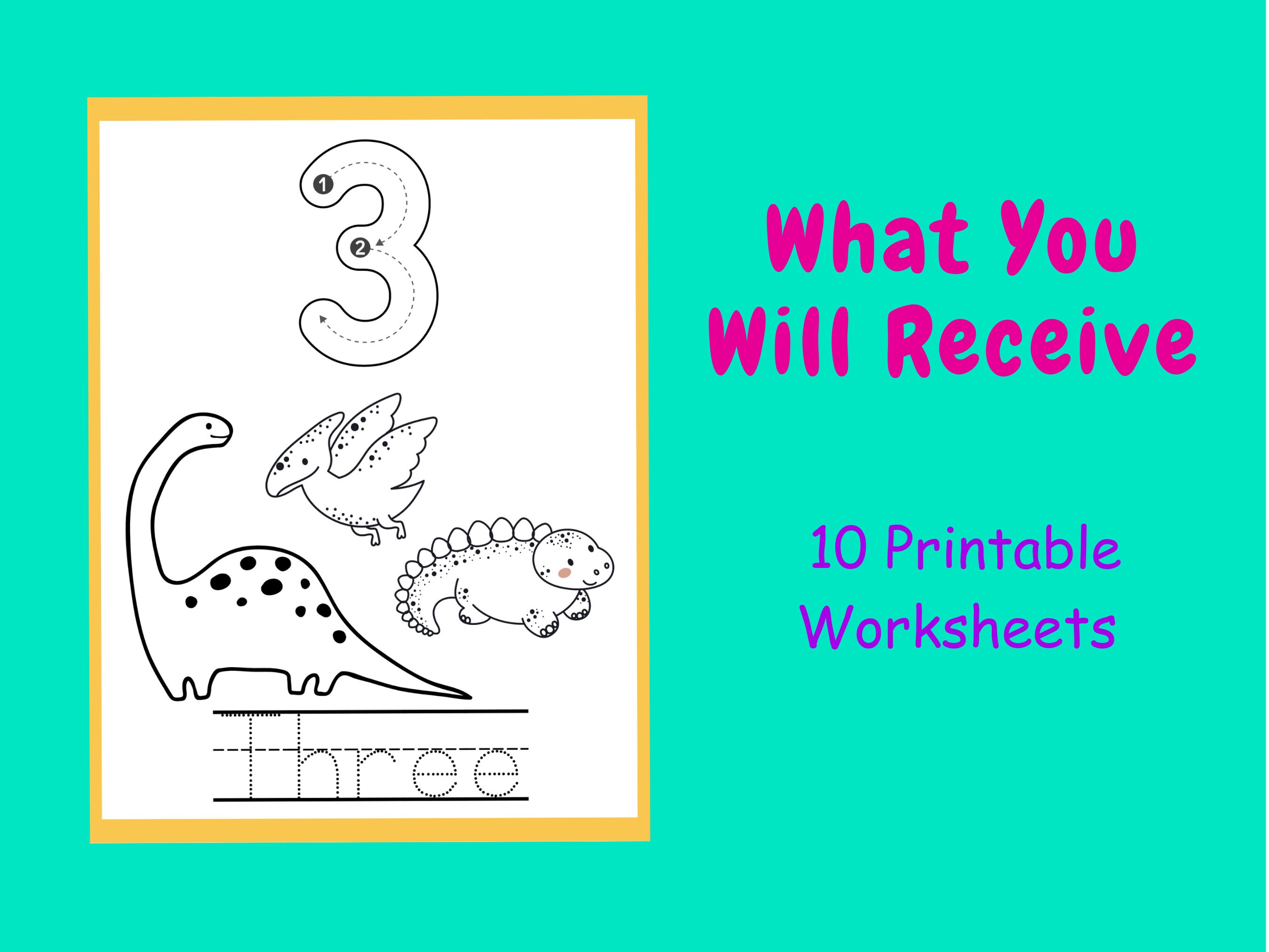 Let's Learn Numbers 1-10: Preschool Worksheet Set - Etsy