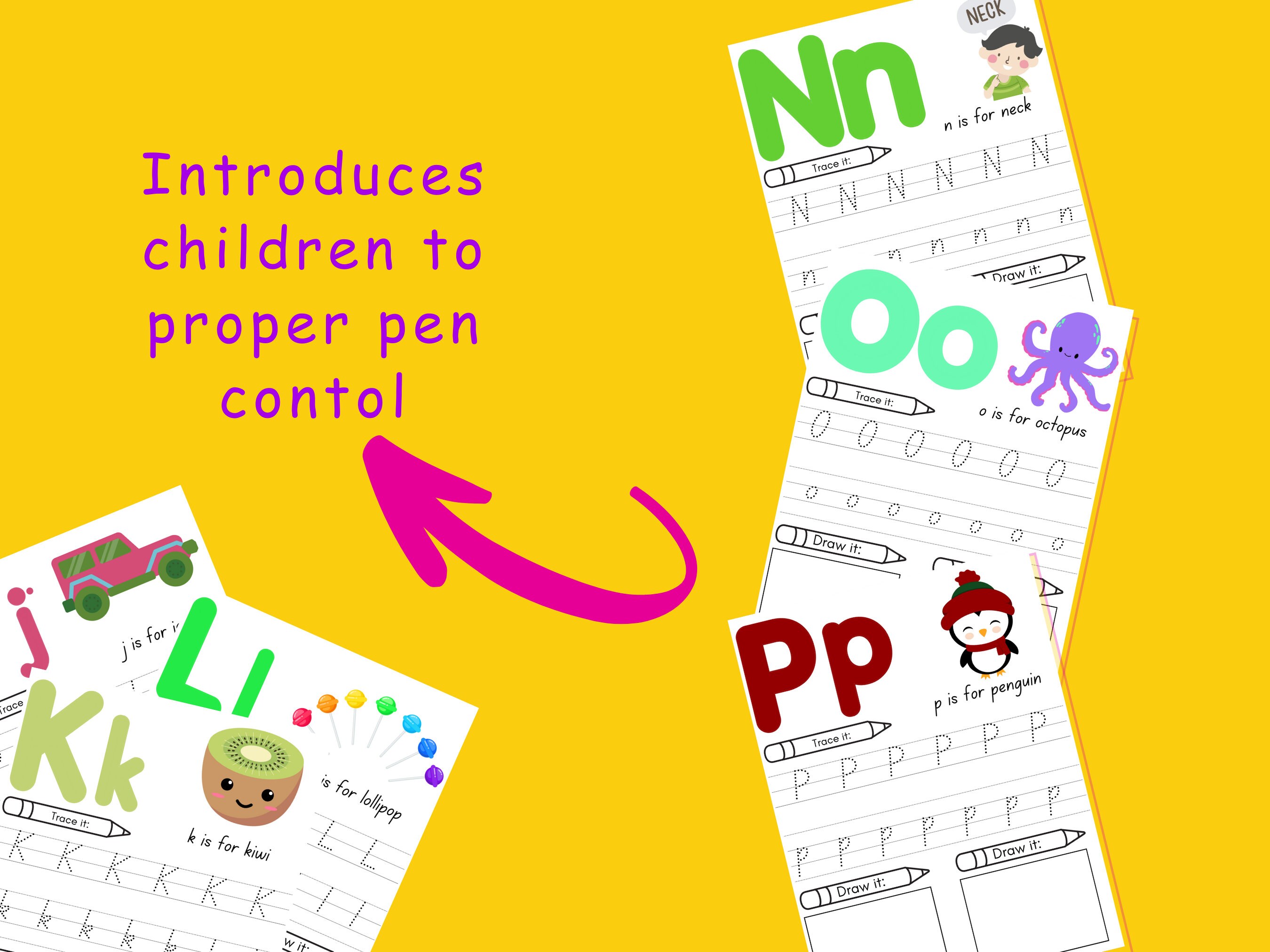 Trace & Learn the Alphabet: Digital Download Preschool Worksheets - Etsy