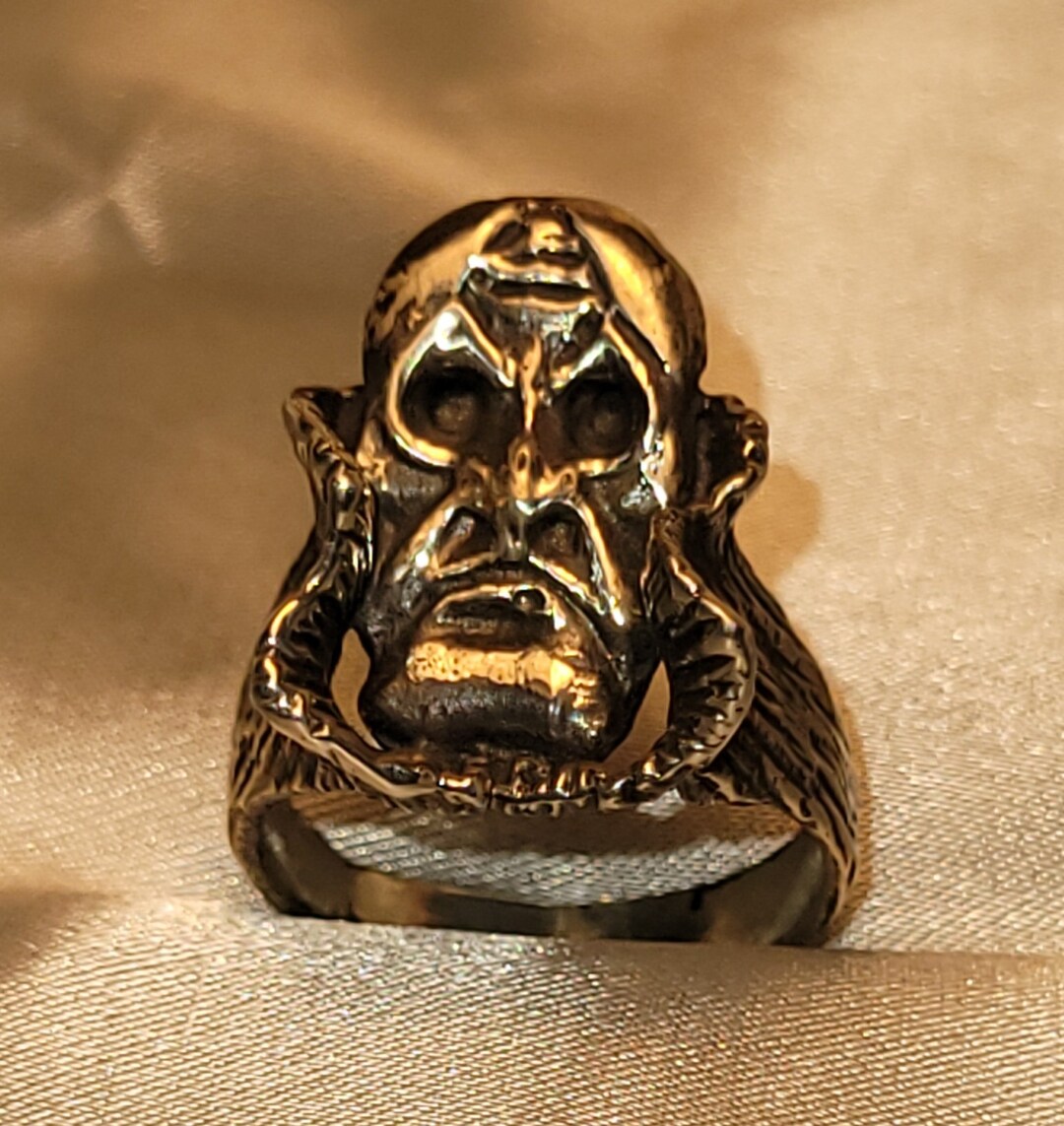 Sterling Silver Gents Ring, Phantom Ring, Biker Ring, - Etsy