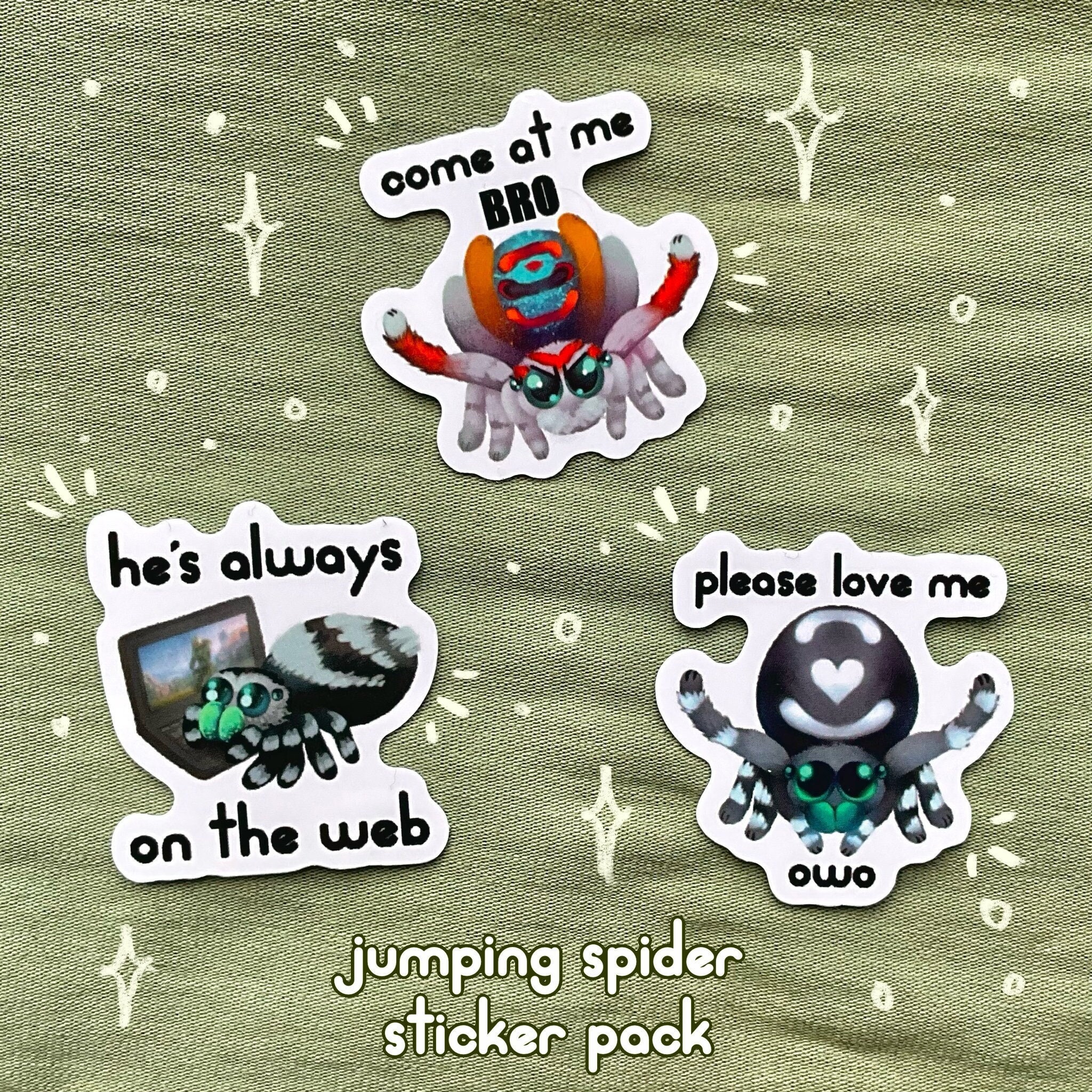 Jumping Spider Sticker Pack - Etsy