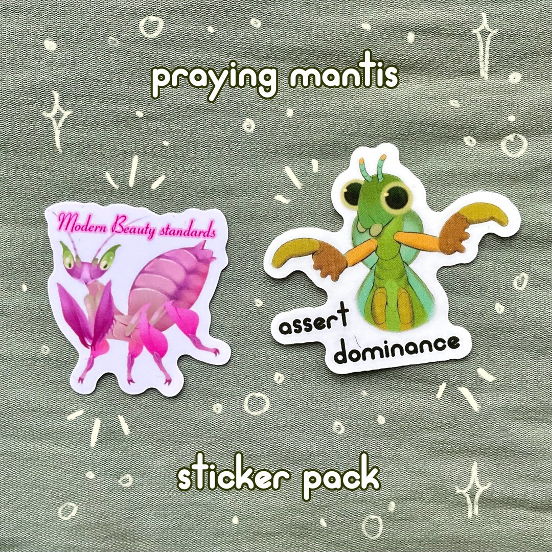 Praying Mantis Sticker Pack - Etsy