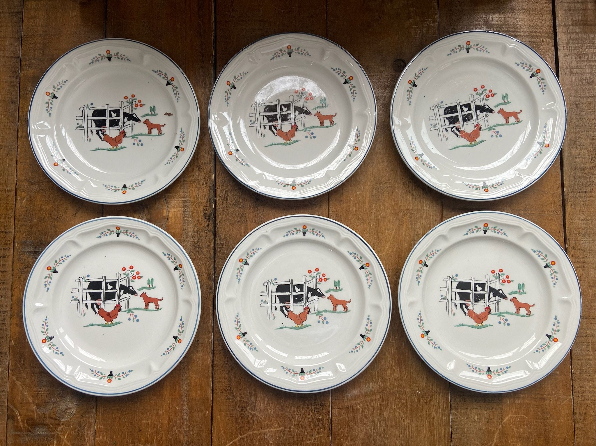 Vintage Oneida Stoneware Farm Friends Dishes Service for 6 - Etsy