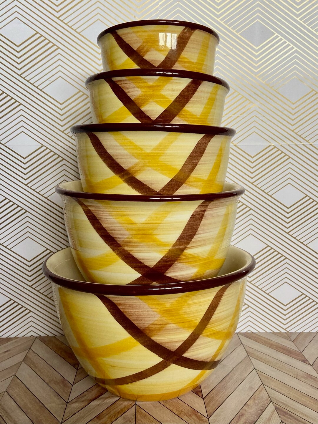 Vintage Metlox Pottery Vernonware "organdie" Pattern Nesting Mixing ...