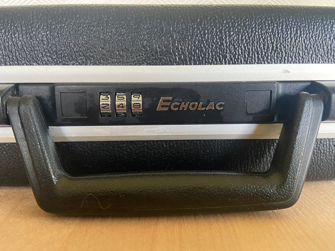 Vintage Echolac Black Hard Shell Combination Locking Briefcase ...