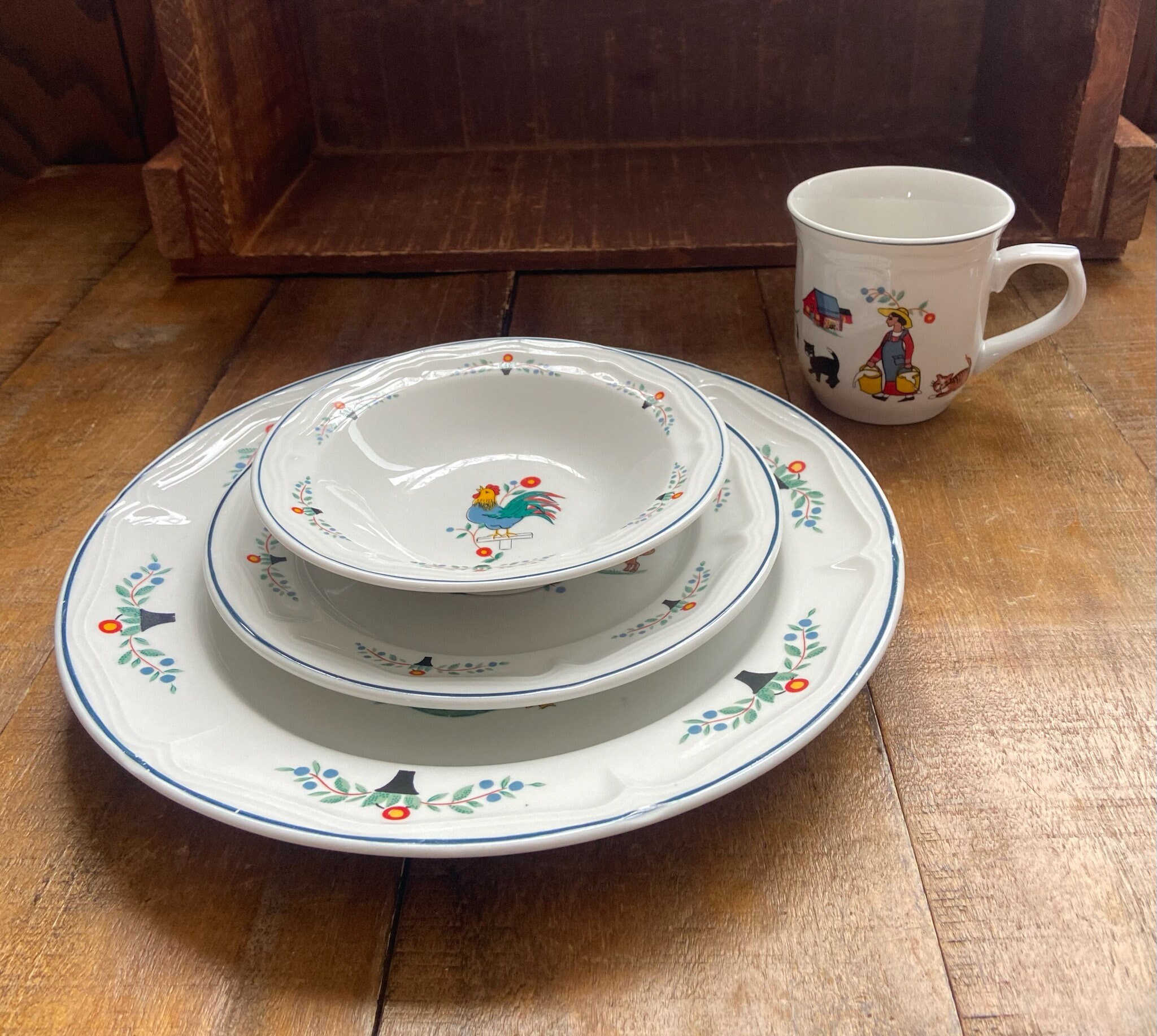 Vintage Oneida Stoneware Farm Friends Dishes Service for 6 - Etsy