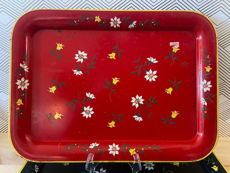 Vintage MCM Metal Lap Trays Snack Trays or Serving Trays Set of 4 - Etsy