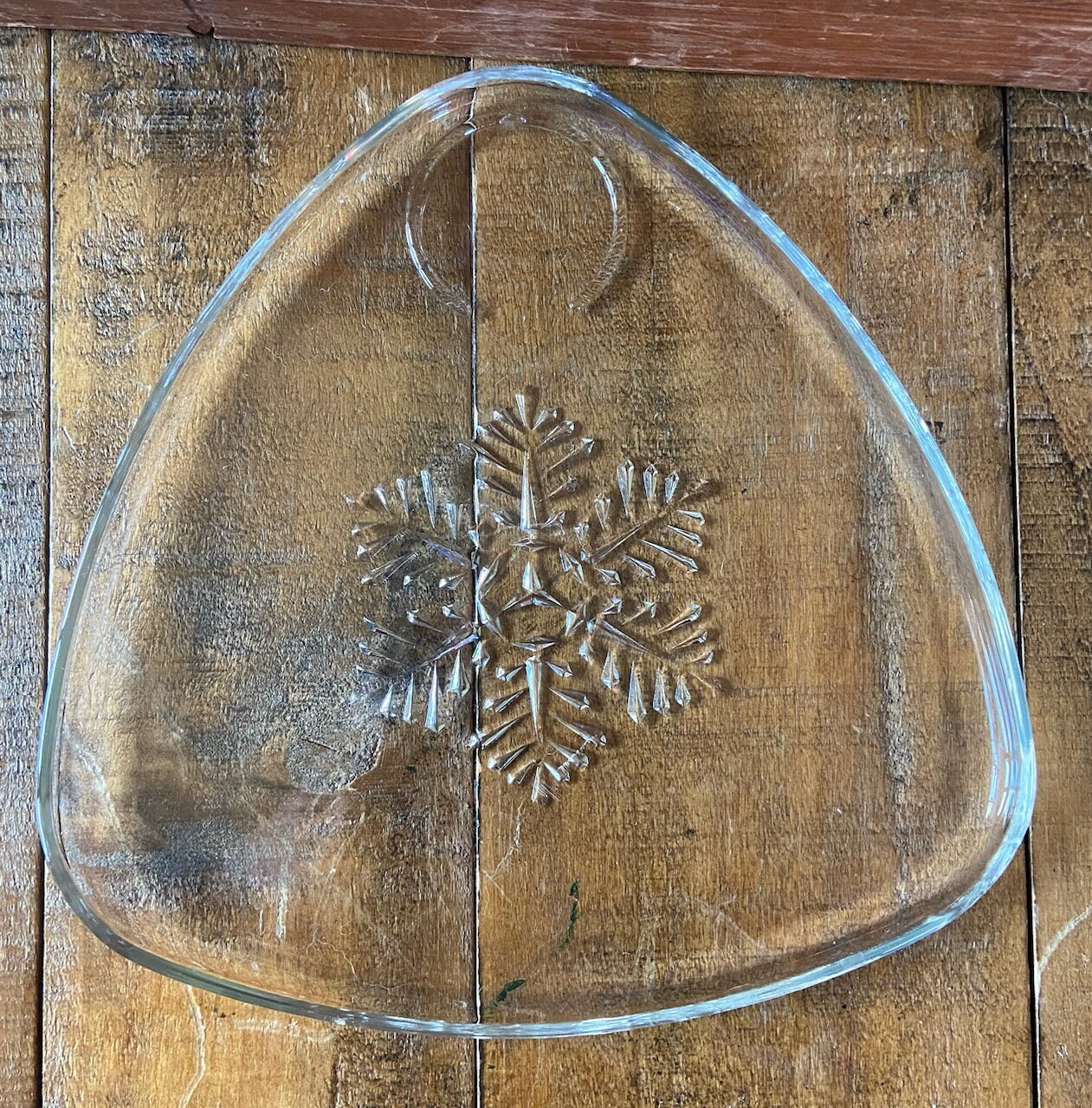 Vintage 1950's MCM Anchor Glass Triangle Snowflake Plates - Etsy