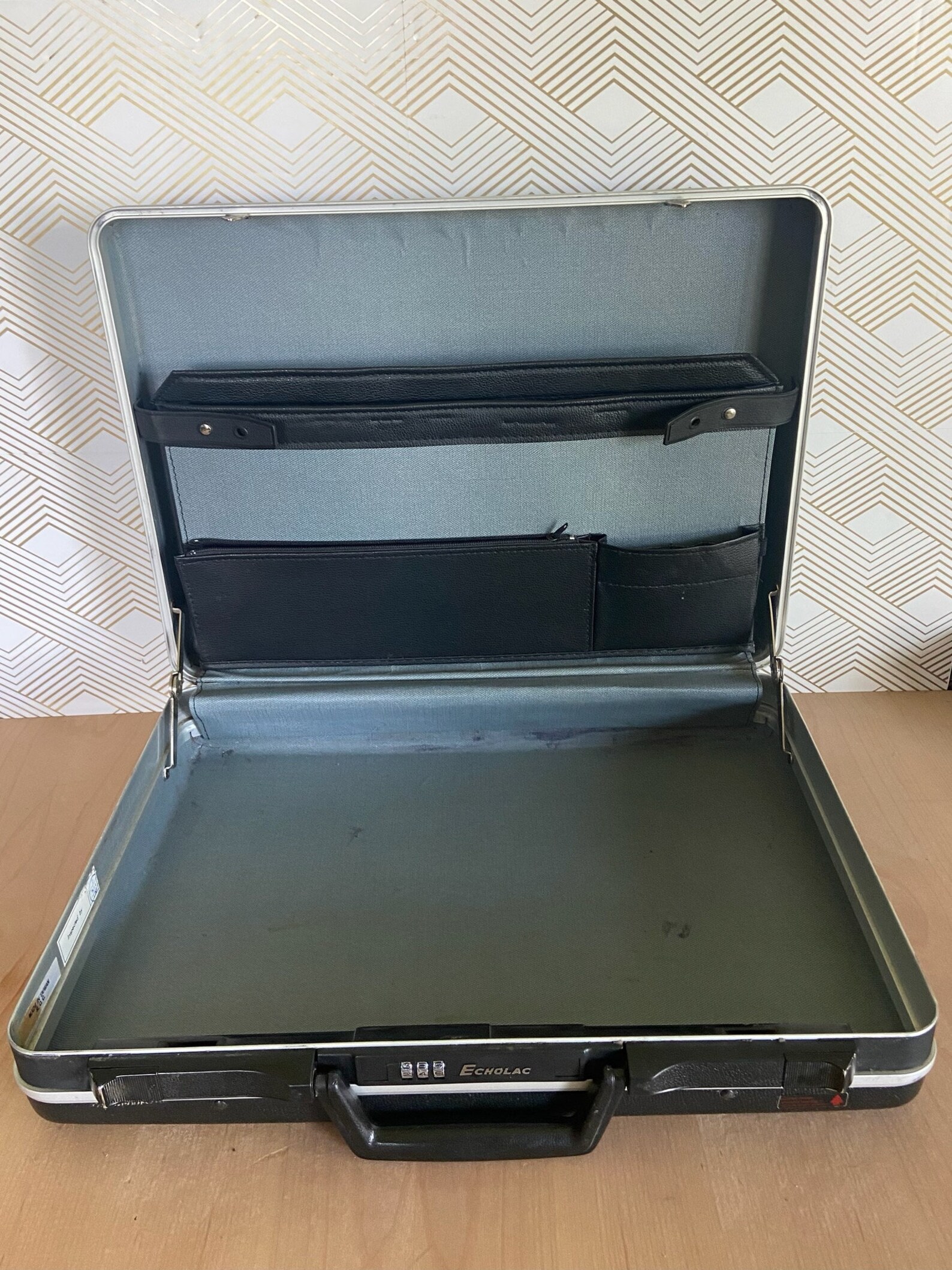 Vintage Echolac Black Hard Shell Combination Locking Briefcase ...
