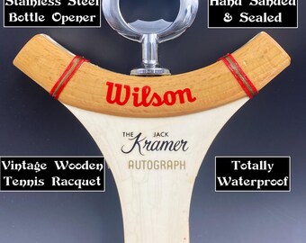 Vintage WILSON Jack Kramer Valiant Tennis Racquet 4 1/4 Autograph With ...