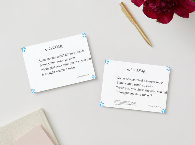 Hotel Guest Welcome Card Template 8 - Etsy