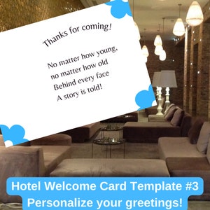 Hotel Guest Welcome Card Template 3 - Etsy