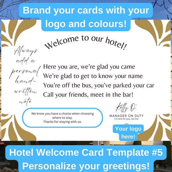 Shop Hotel Welcome Card Online - Etsy