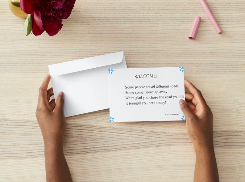 Hotel Guest Welcome Card Template 8 - Etsy