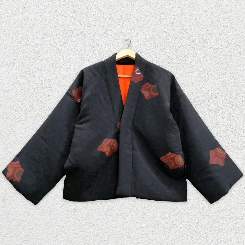 Vintage Silk Puffer Jacket - Etsy UK