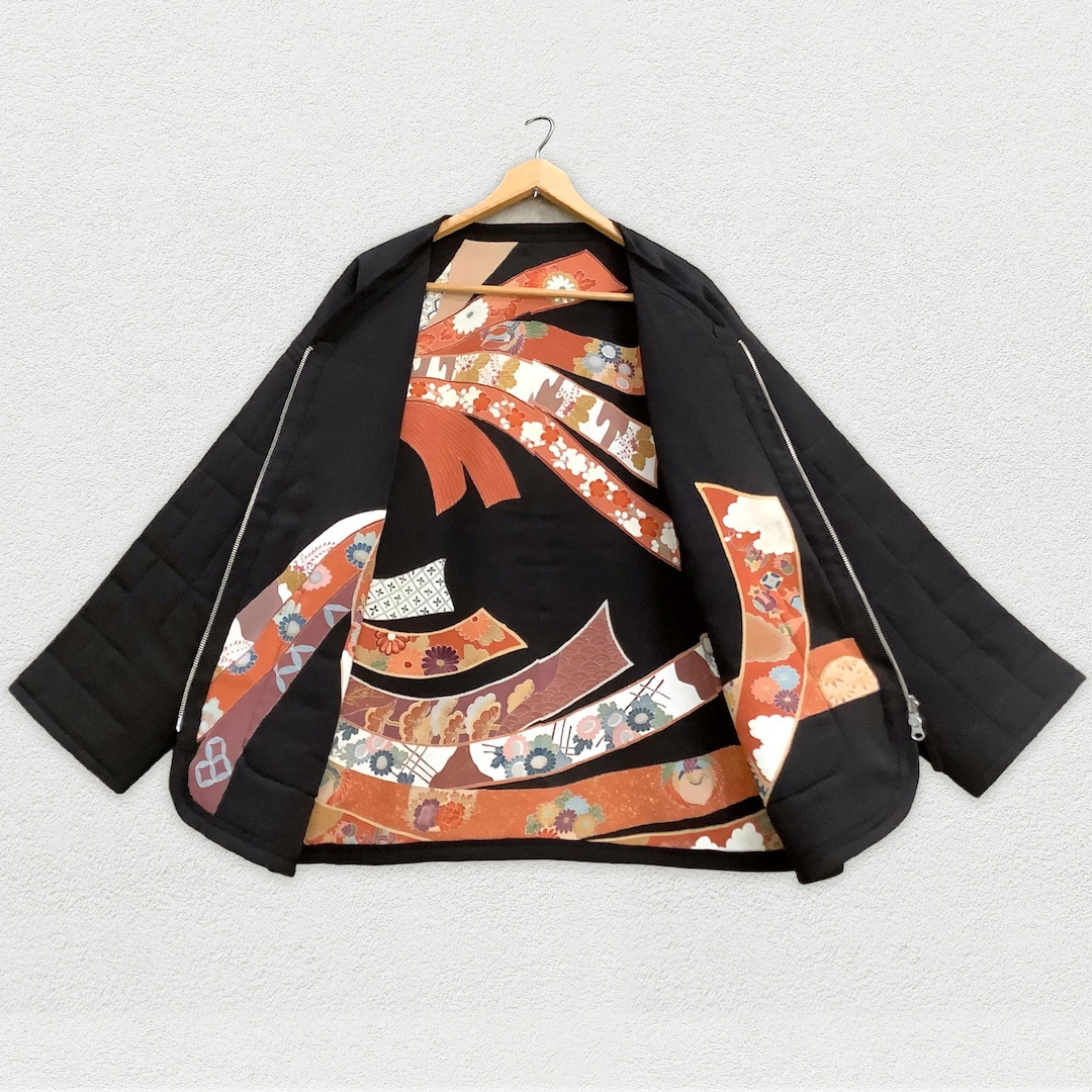 Reversible Japanese Jacket Made From Vintage Kimono, Oversized Padded ...