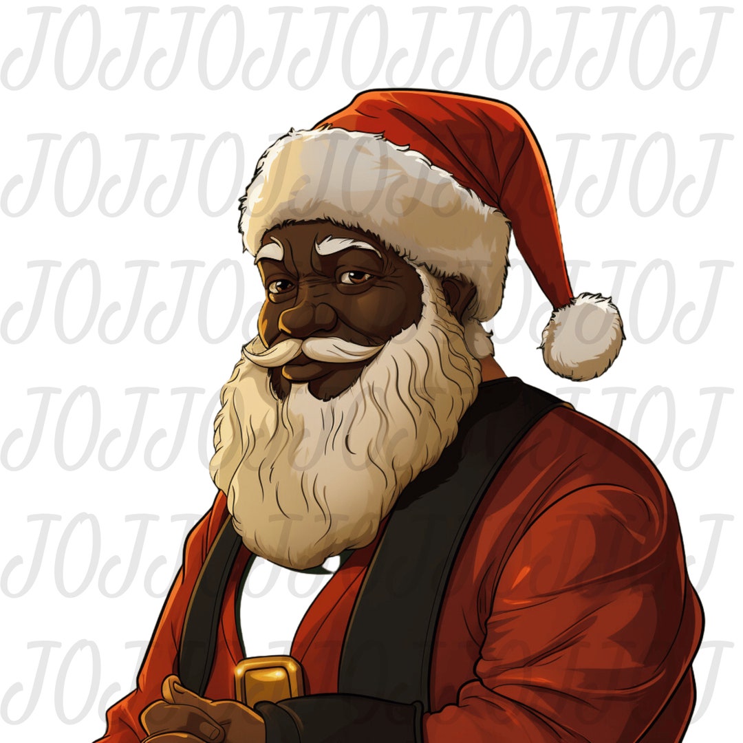 Black Santa Clause Clip Art - Etsy