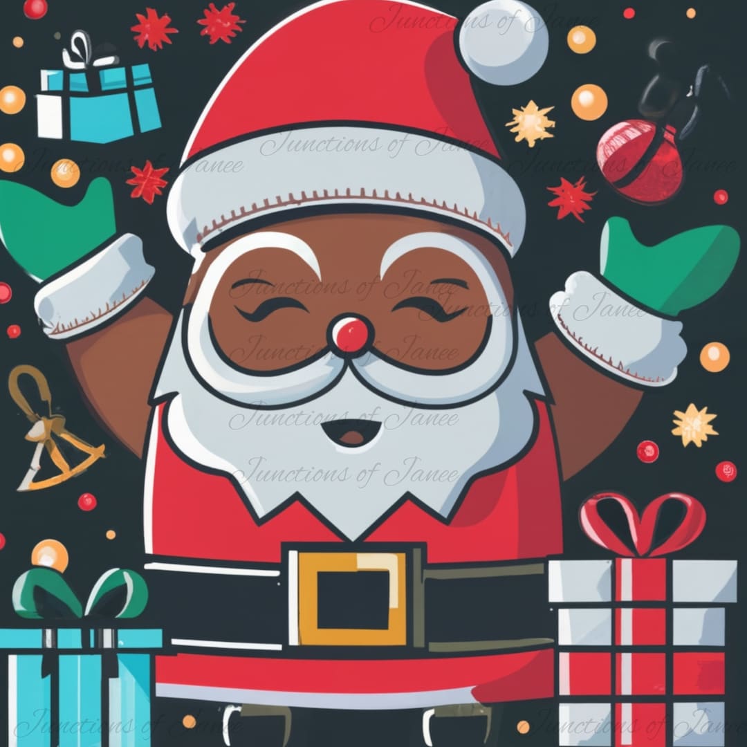 Black Santa Clip Art - Etsy