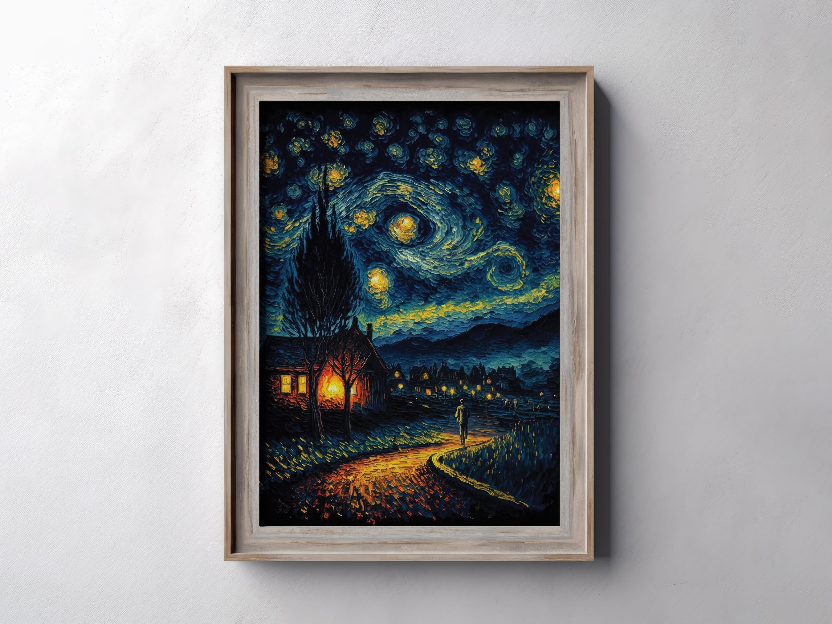 The Starry Night Sky Van Gogh Oil Painting Digital Printable Wall Art ...