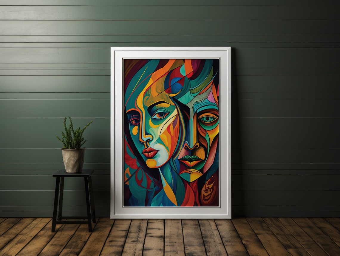 Pablo Picasso Colorful Portrait Digital Printable Wall Art Print ...