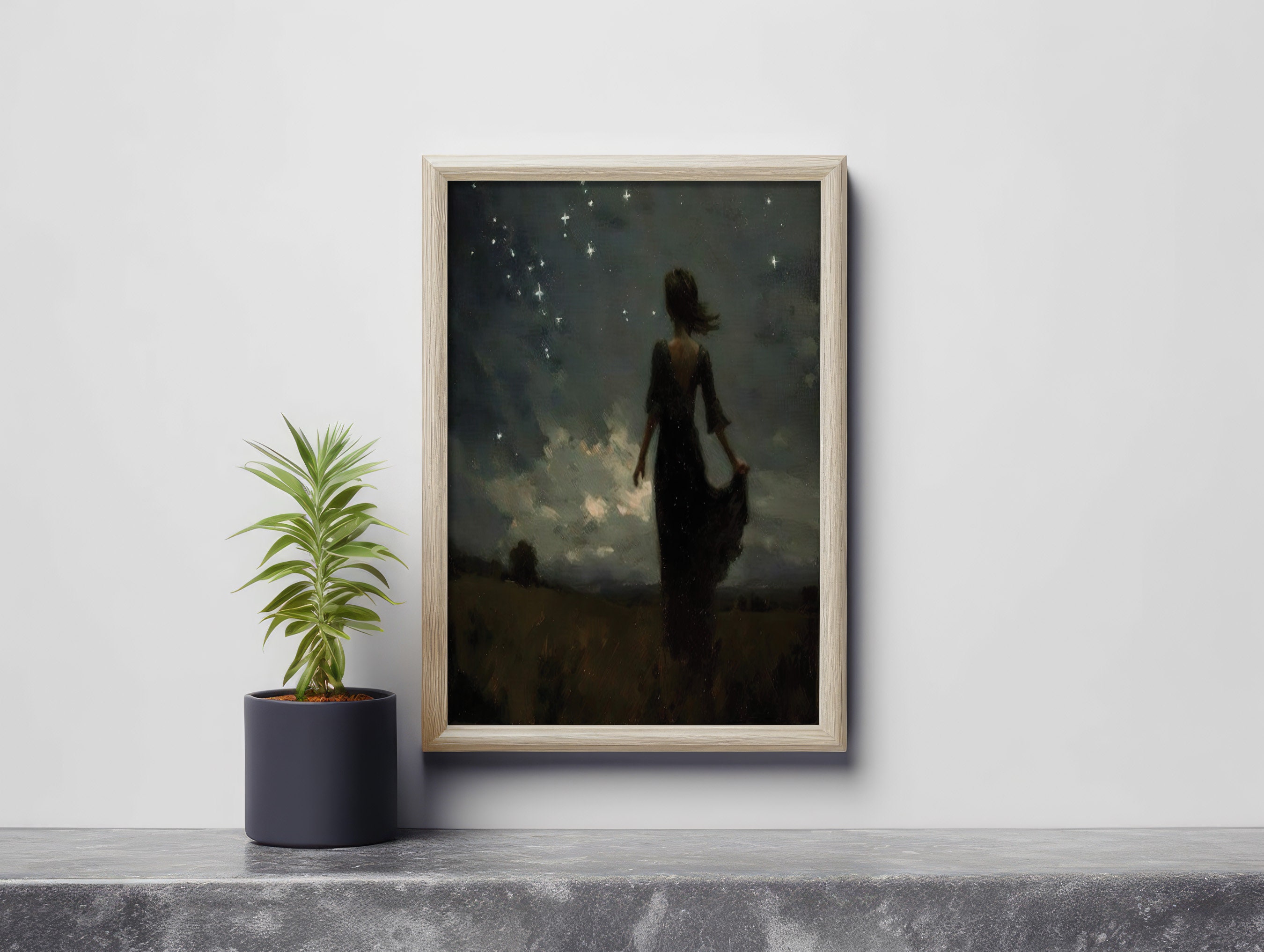 Starry Night Sky Women Portrait Digital Download Printable - Etsy