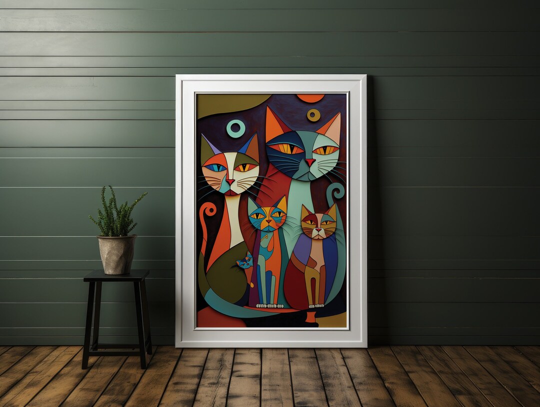 Picasso Colorful Cats Print Digital Printable Wall Art Instant Download ...