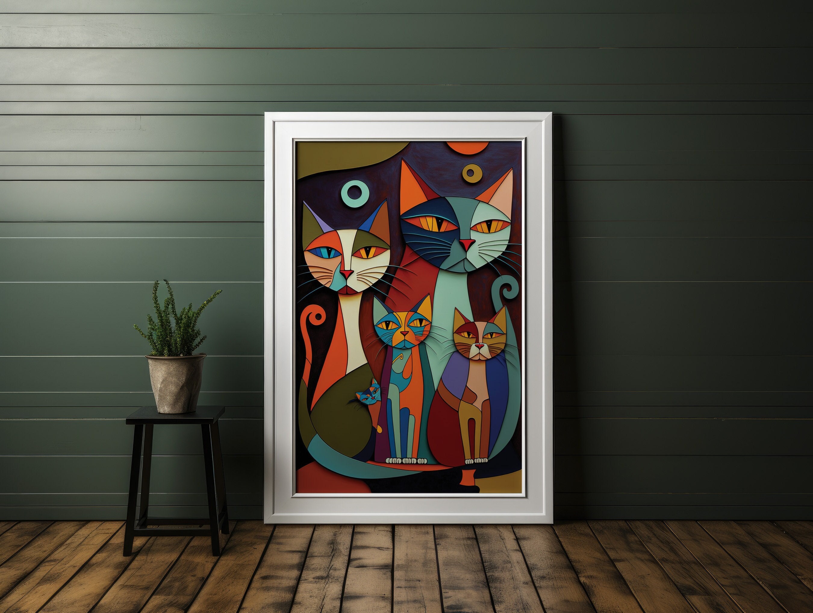 Picasso Colorful Cats Print Digital Printable Wall Art Instant Download ...