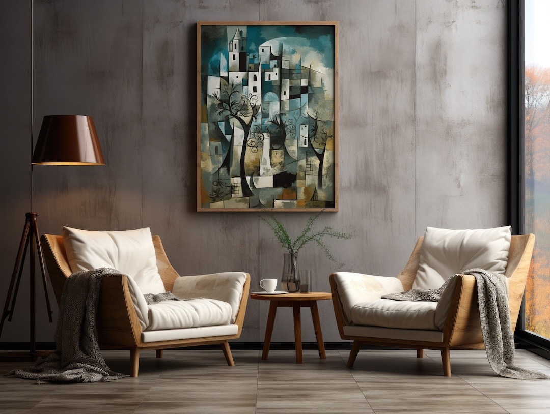 Picasso Imaginary City Landscape Cubism Oil Paint Digital Printable ...