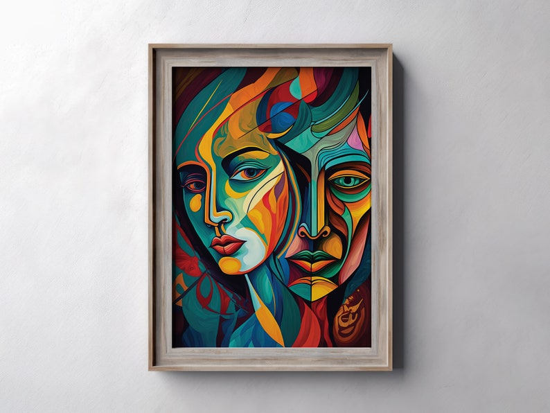 Pablo Picasso Colorful Portrait Digital Printable Wall Art Print ...