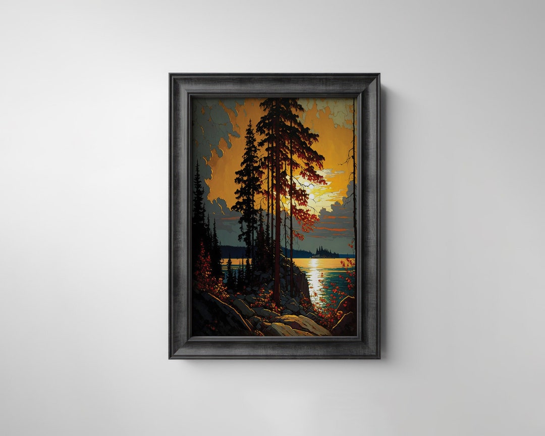 Tom Thomson Jack Pine Trees Autumn Clipart Before Sunset Landscape ...