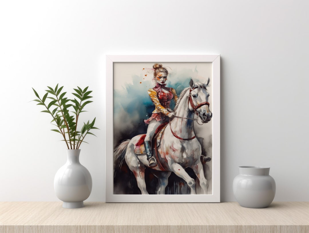 Circus Horseback Riding Art Digital Printable Home Wall Decor Instant ...