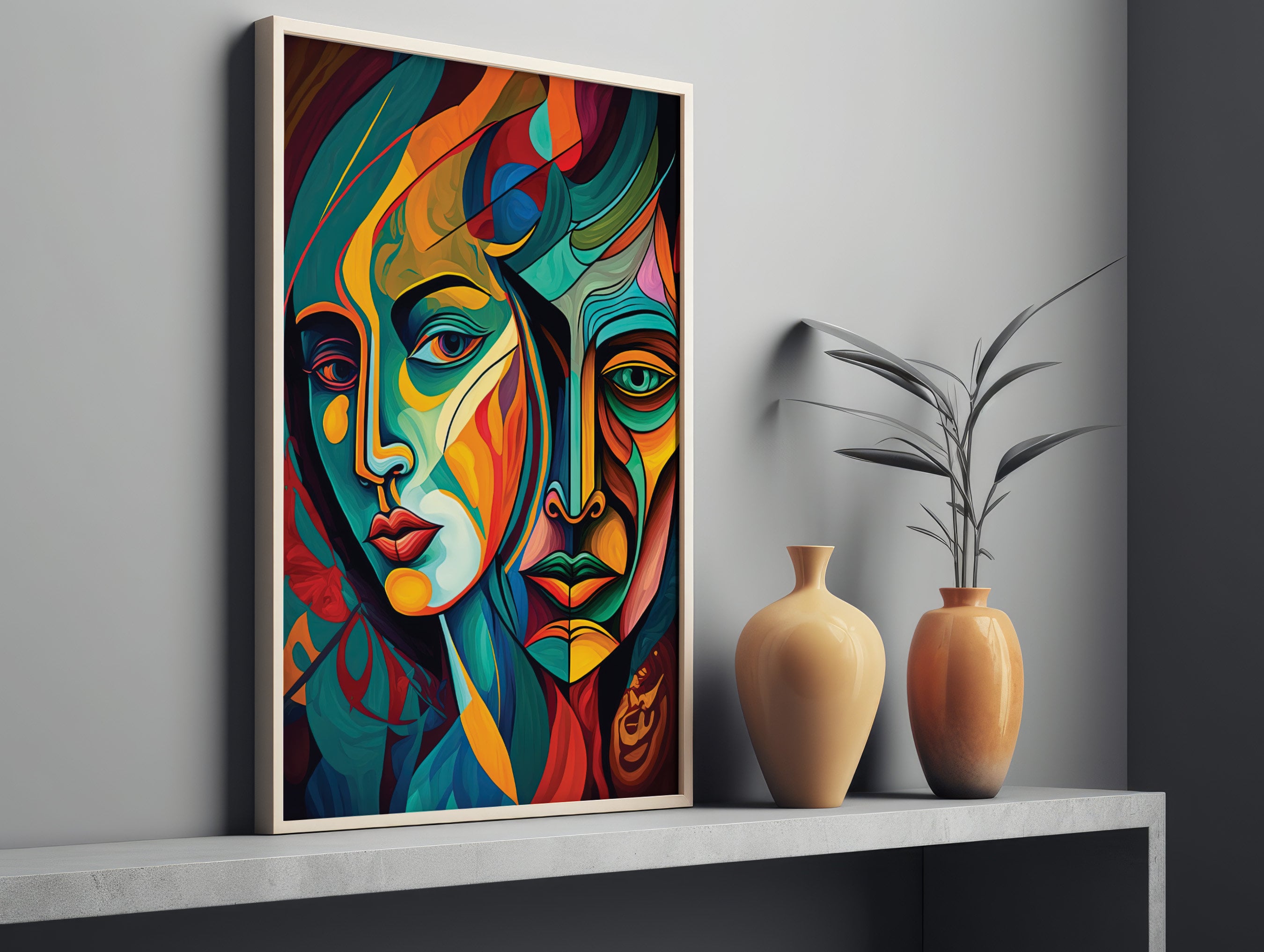 Pablo Picasso Colorful Portrait Digital Printable Wall Art Print ...