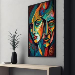 Pablo Picasso Colorful Portrait Digital Printable Wall Art Print ...