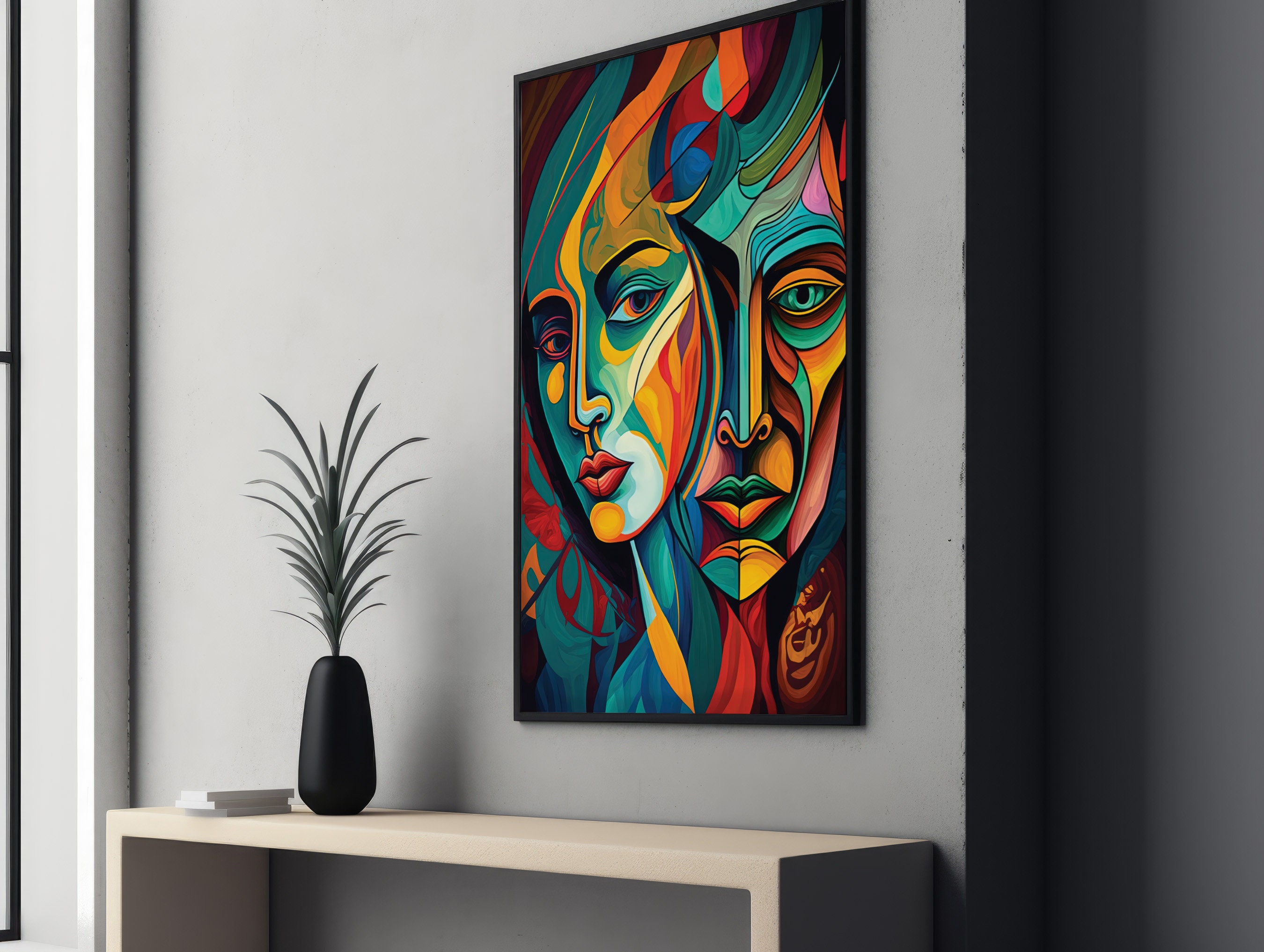 Pablo Picasso Colorful Portrait Digital Printable Wall Art Print ...
