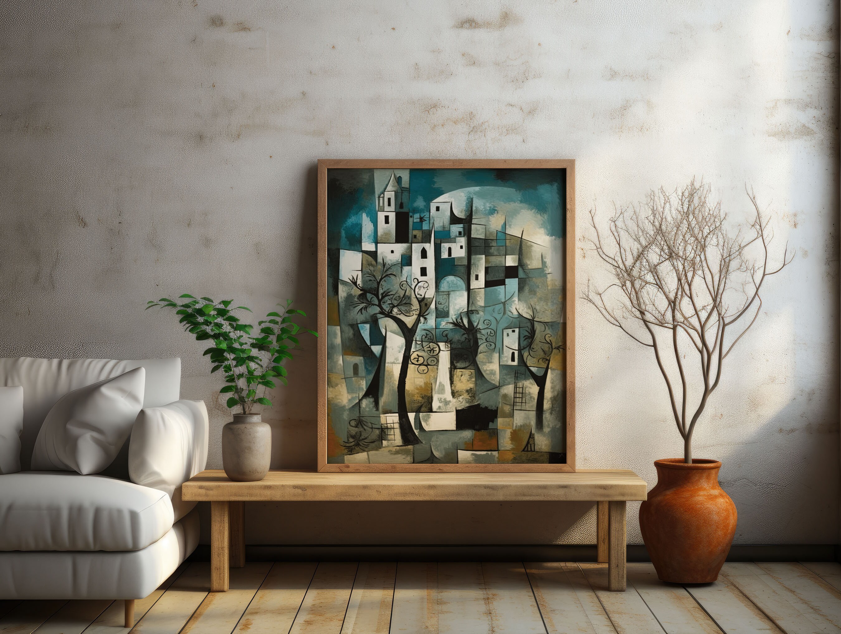 Picasso Imaginary City Landscape Cubism Oil Paint Digital Printable ...